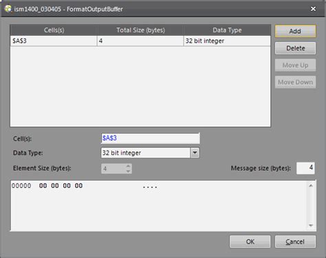 format input output buffer dialogs