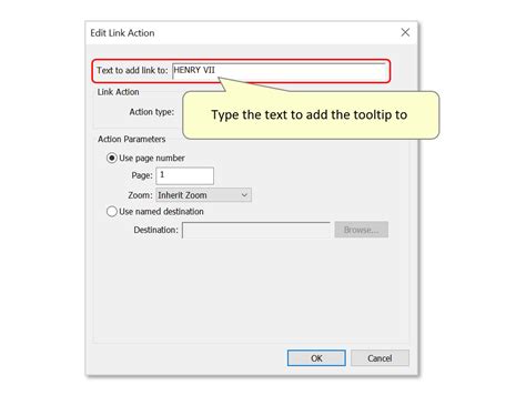 use a link dictionary to add tooltips via form buttons