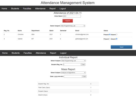 simple attendance management system in php with source code codeastro