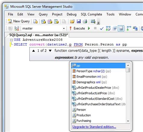 sql complete express intelligent autocomplete for sql server