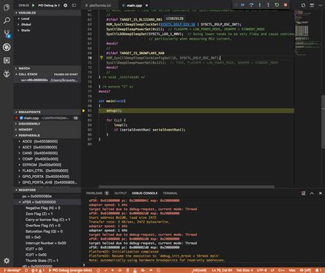 unable to debug on tm4c123 platform windows debugging platformio