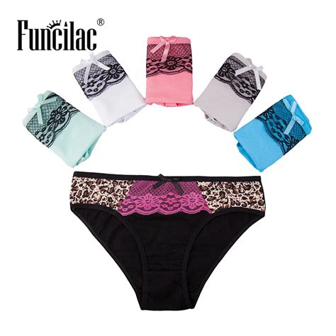Funcilac Lace Women Panties Seamless Leopard Print Underwear Sexy