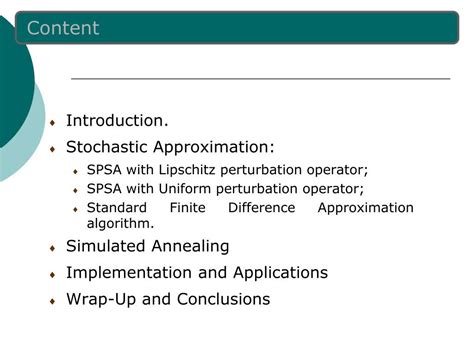 Ppt Stochastic Approximation And Simulated Annealing Powerpoint