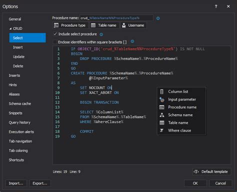 creating crud procedures