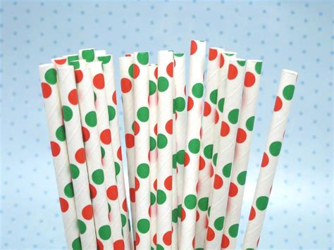 25 Retro Stripe Paper Drinking Straws Vintage Polka Party Wedding