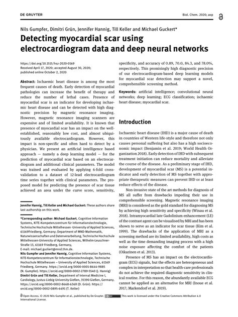 Pdf Detecting Myocardial Scar Using Electrocardiogram Data And Deep