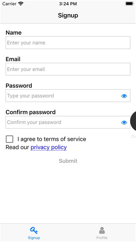 input form validation app felgo documentation