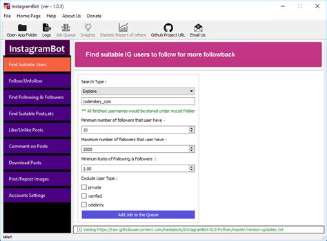 github mediabots instagrambot gui python fully
