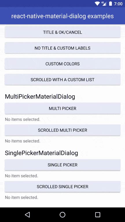 material design dialog components for react native