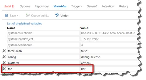 powershell how to pass user variables from tfs 2015 build definition