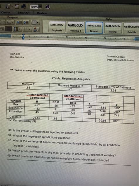 Solved Is The Overall Null Hypothesis Rejected Or