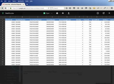 create excel file on the fly and send as an email