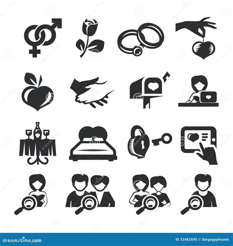 Dating Icon Set Stock Vector Illustration Of Friendship 32482695