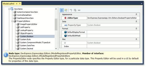 view items and property editors expressapp framework devexpress