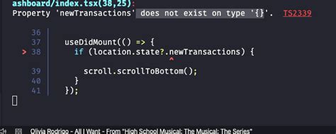 reactjs property does not exist on state using react router hooks