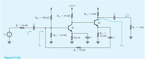 Solved Figure P11 82 Shows A Feedback Amplifier Utilizing The 1