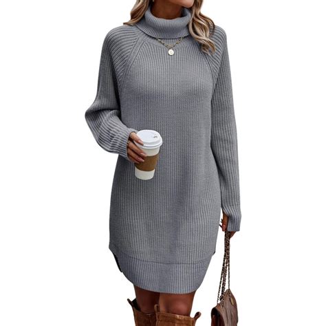Lillusory Fall Women Turtleneck Long Sleeve Loose Oversized Sweater