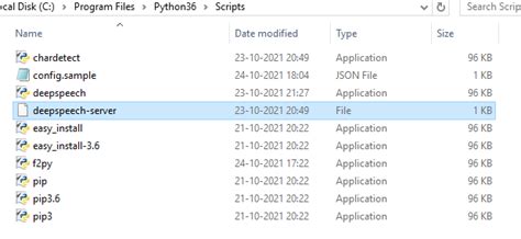 deepspeech server is not recognized as an internal or external