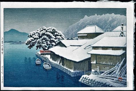 【目立った傷や汚れなし】5作品 No10 川瀬巴水 ①石巻の暮雪②伊豆伊東松月院③喜光寺④清澄園乃⑤時雨のあと マット仕上げお渡し の落札情報