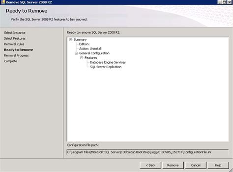 fetchmytip how to uninstall an existing instance of sql server 2008 r2
