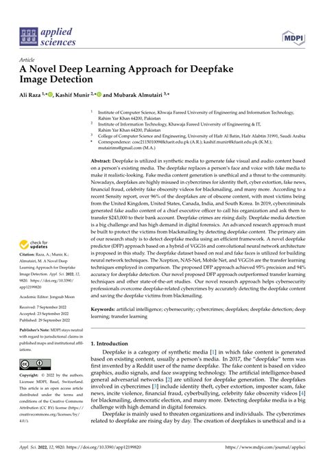Pdf Deepfake Video Detection Yolo Face Convolution 60 Off