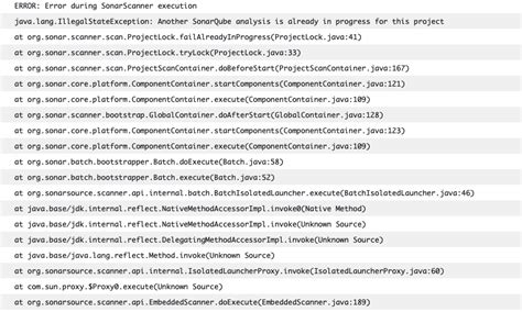 amazon web services another sonarqube analysis is already in progress
