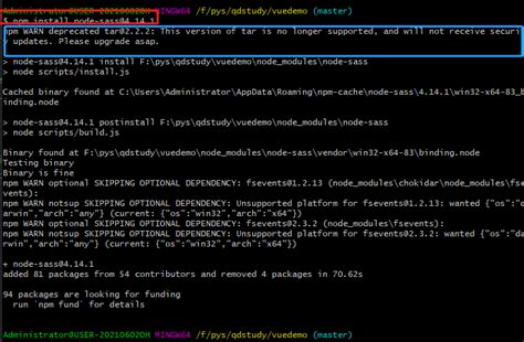 vue笔记：运行vue报错 node sass version 6 0 1 is incompatible with 4 0 0