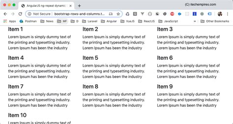 angularjs ng repeat directive to add rows and columns in