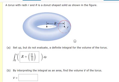 solved a torus with radii r and r is a donut shaped solid as