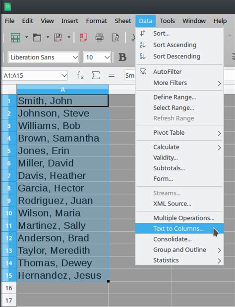 how to separate data in excel cell