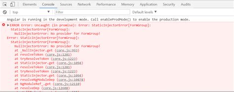 error error uncaught in promise error staticinjectorerror[e