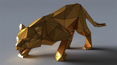 Tiger Lowpoly 3d Print Model Low Poly 3d Model 3d Model 10 Stl Obj