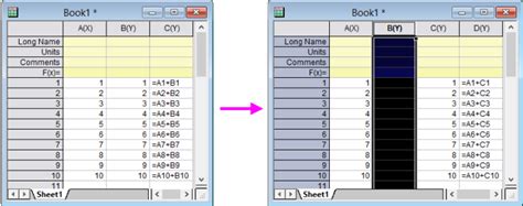 help online origin help using a formula to set cell values