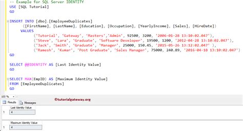 sql identity