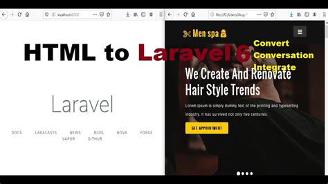 how to convert html theme in laravel framework step by step laravel 6