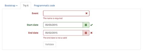 validating start and end date times formvalidation