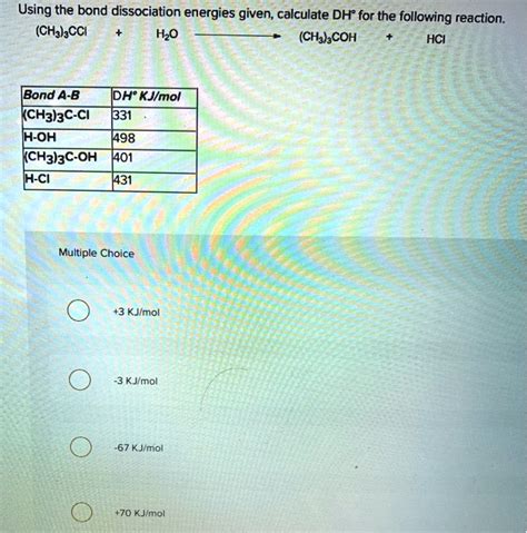 Solved Using The Bond Dissociation Energies Given Calculate Î”hÂ° For