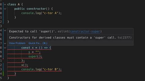 typescript constructors for derived classes must contain a super