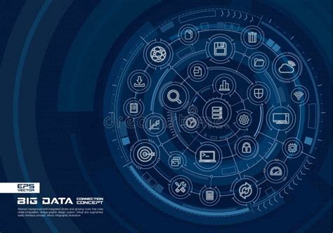 Abstract Big Data Background Digital Connect System With Integrated
