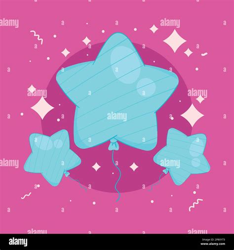 Blue Balloons Helium Floating Icon Stock Vector Image And Art Alamy