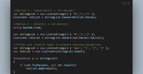 c convert string list to int list makolyte