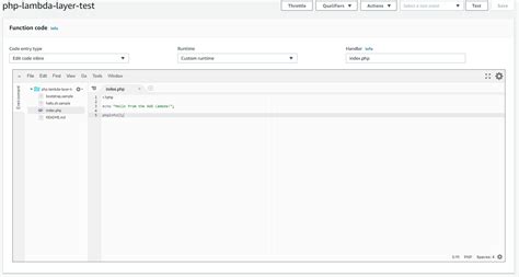 using aws lambda layers for php web development