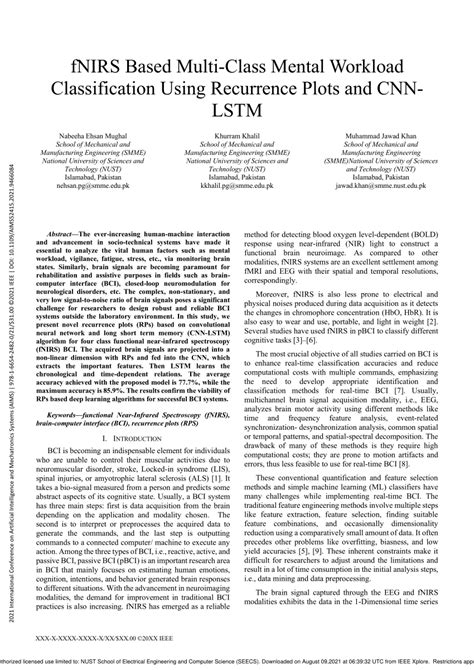Pdf Fnirs Based Multi Class Mental Workload Classification Using