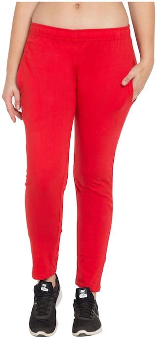 Buy Cliths Women Slim Fit Cotton Solid Track Pants Red Online At 52