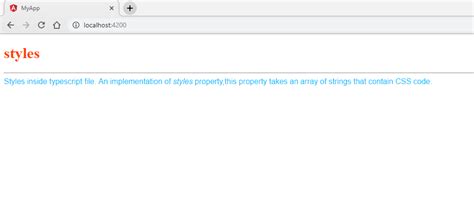 angular 7 styles and styleurls