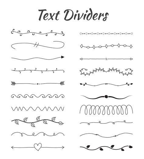 Hand Drawn Text Dividers 1267300 Vector Art At Vecteezy