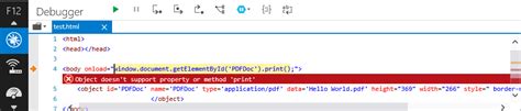 html javascript print failing with ie11 for type