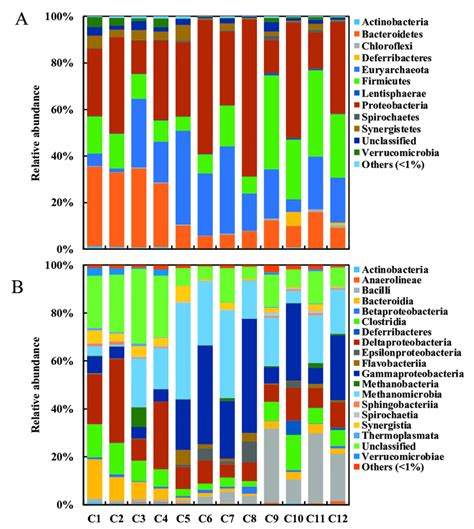 Microbial Community Comparison At Phylum A And Class B Level