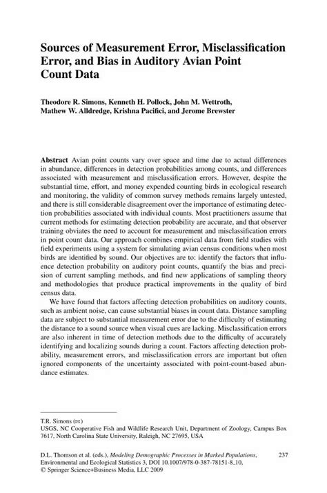 Pdf Sources Of Measurement Error Misclassiﬁcation Error And