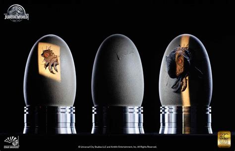 Jurassic World Set Of 3 Statues 1 2 Hatching Indominus Rex 13 Cm